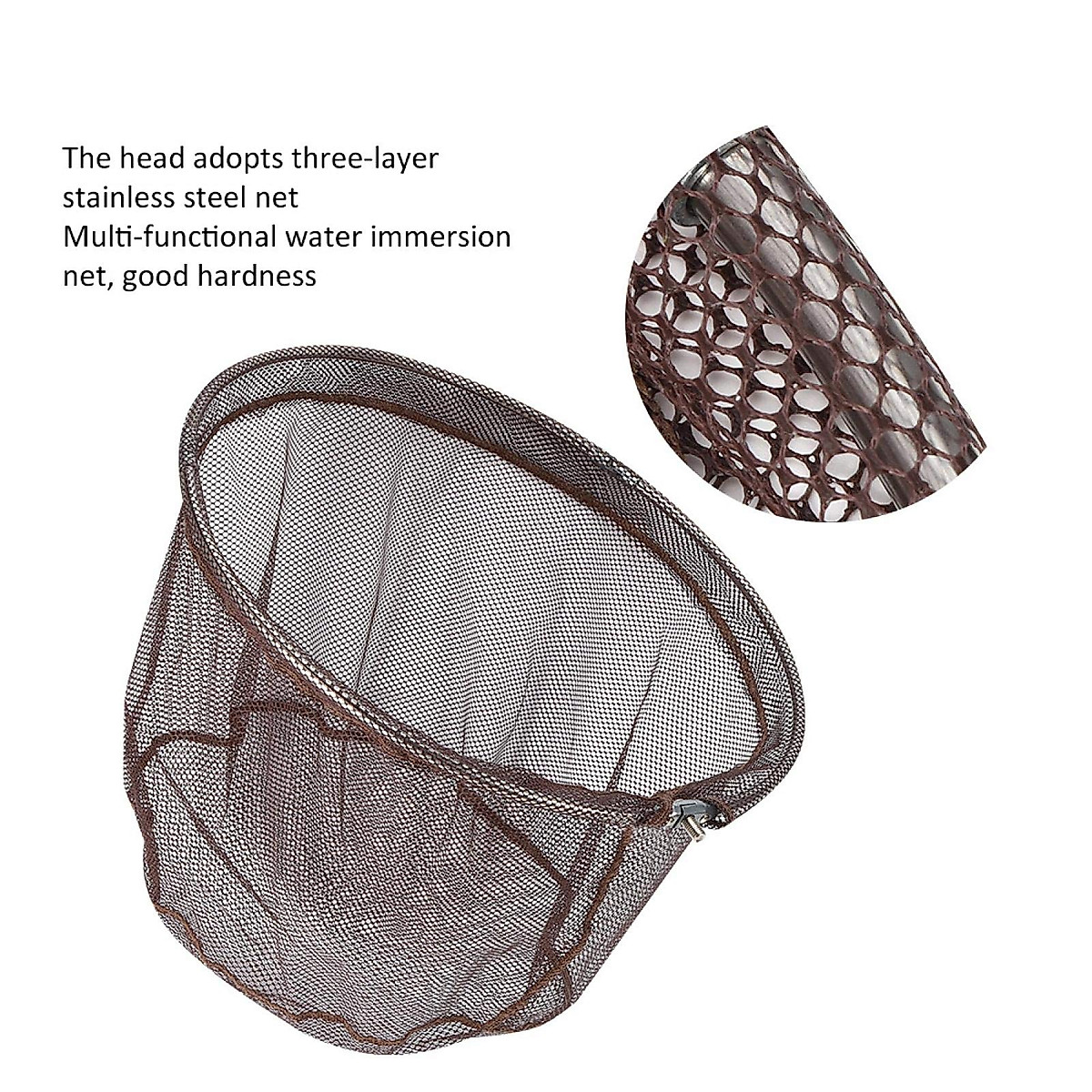 Worii 40Cm Strong Support Fishing Net Head, Fishing Gear Accessory, for Fishing Tackle Shop Fishing Enthusiasts Sea Fishing Wild Fishing