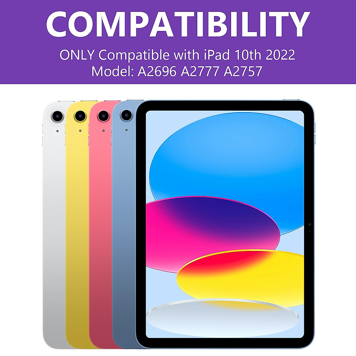 COO Keyboard Case for iPad 10th Generation (2022), Wireless Detachable Keyboard with Premium Protective Cover with Pencil Holder for Apple iPad 2022 10.9 Inch