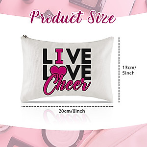 Flutesan 24 Pieces Cheerleader Gifts Bulk Canvas Cheer Bags Makeup Bag, Cheer Scrunchies, and Hair Ties for Girls Women Teammates