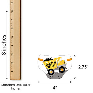 Big Dot of Happiness Dig It - Construction Party Zone - Diaper Shaped Raffle Ticket Inserts - Baby Shower Activities - Diaper Raffle Game - Set of 24