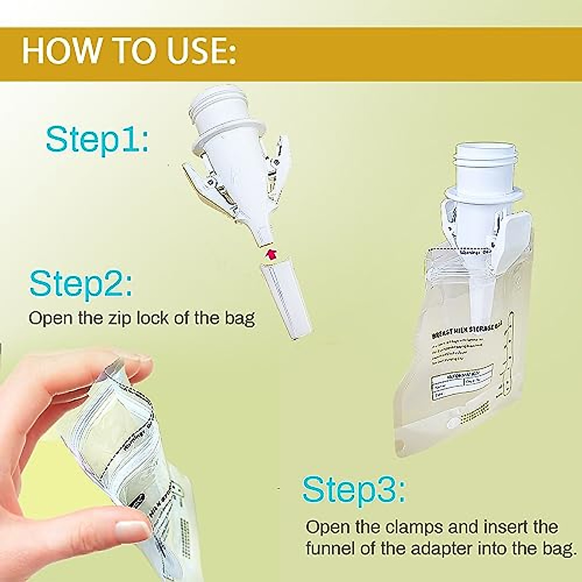 Narrow Neck Breastmilk Storage Bag Adapters for Medela Pumps, Compatible with Medela Maxflow Pumps to Use with Lansinoh and Nuk Breastmilk Storage Bags by PumpMom