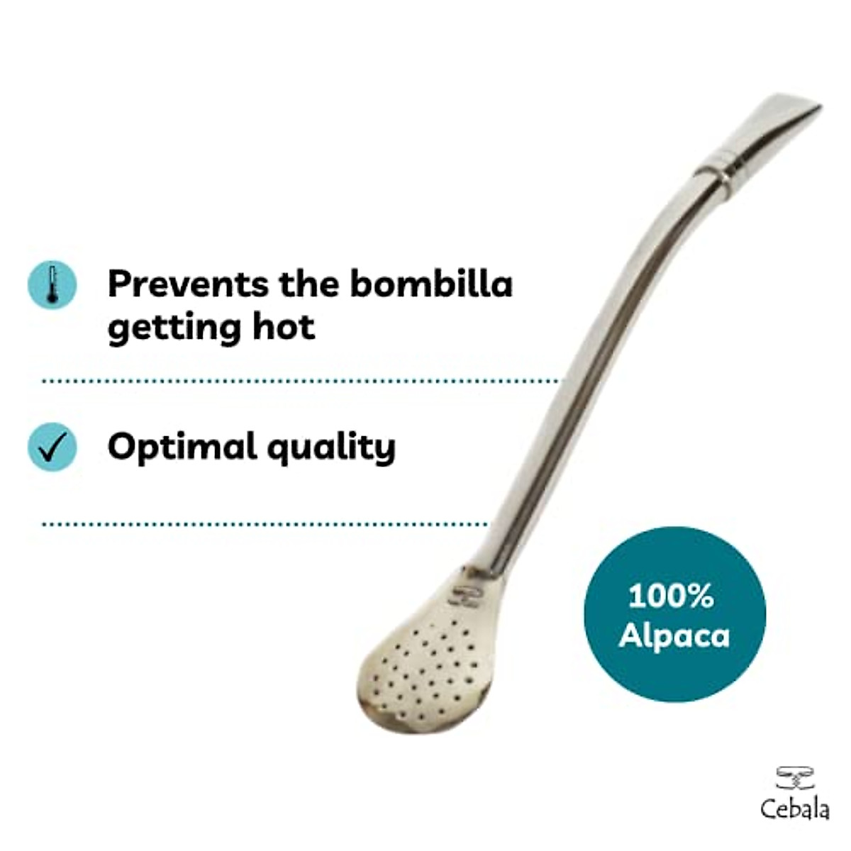 Cebala | Premium yerba mate cup (Mate gourd set) - Uruguayan mate (torpedo mate style)- Includes nickel silver bombilla straw and calabash mate cup