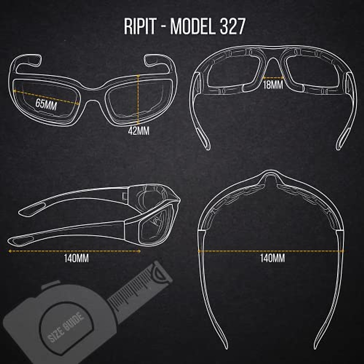 WYND Blocker Polarized Motorcycle & Fishing Floating Sports Wrap Sunglasses (Black/PZ Smoke Lens)