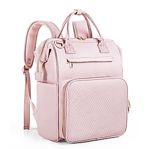 Fasrom Nurse Backpack with Padded Laptop Sleeve for Medical Supplies Storage, Nursing Clinical Work Bag for Women Nurses, Nursing Students, Health Professionals, Pink (Empty Bag Only)