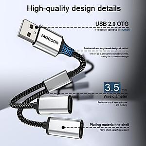 MOGOOD USB 2.0 Splitter Y Cable, Male-to-Female, 480 Mbps