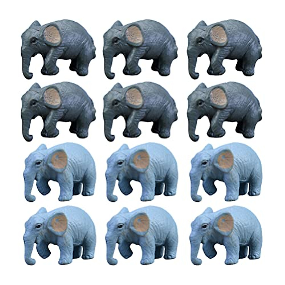 LUOZZY 12pcs Mini Elephants Miniature Animals Figurines Cartoon Elephant Bonsai Garden Elephant Models