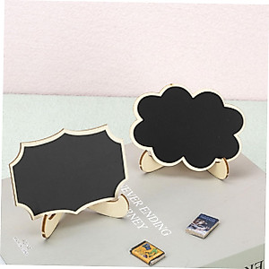 Ciieeo 10pcs Wood Decor Wood Bracket Light House Decorations for Home Miniture Decoration Wedding Signs Home Decor Miniature Holder Label Holders Mini Chalkboard Signs Food Household