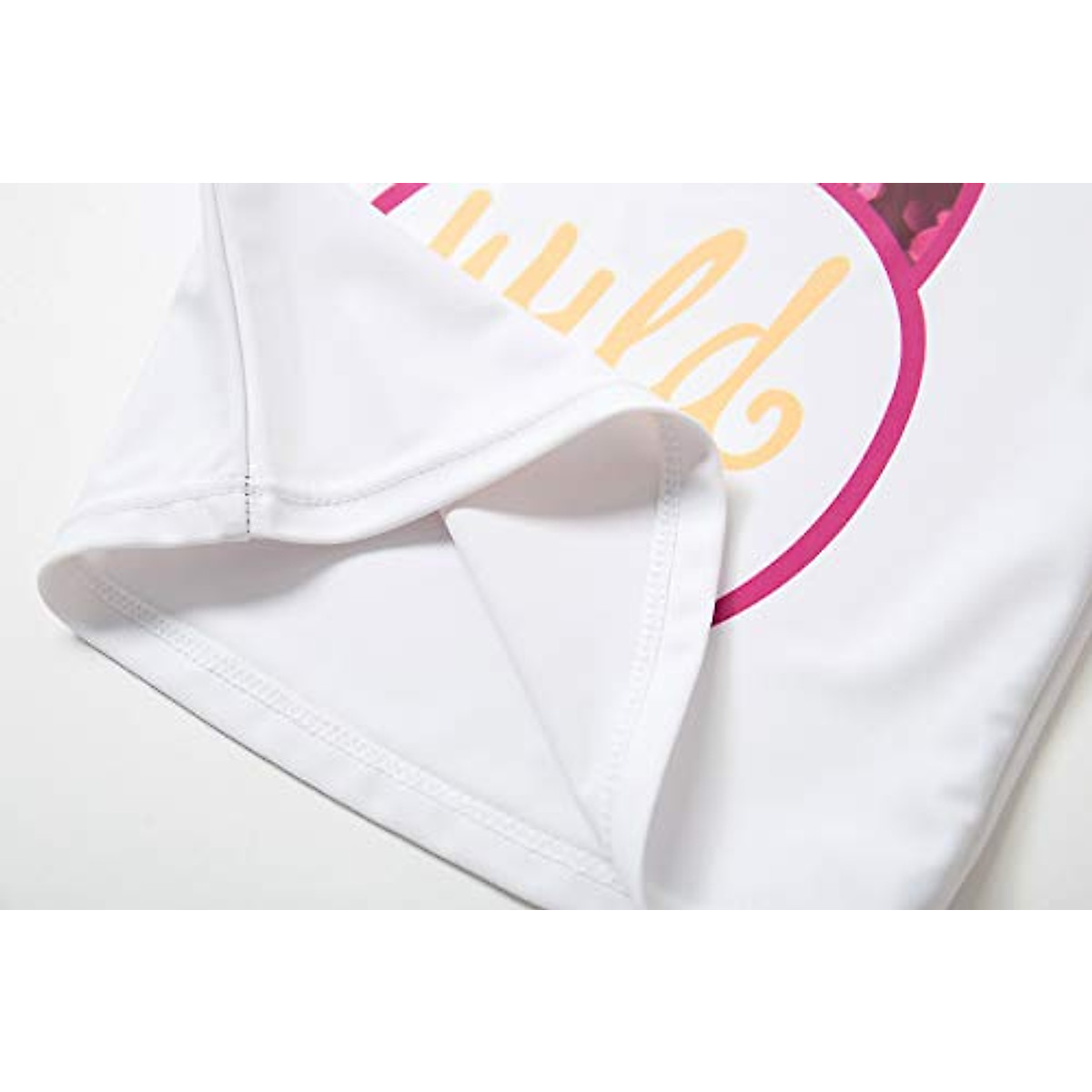 BONVERANO Little(Big) Girls Rashguards UPF 50+ Sun Protection Two Pieces Swimsuit with (Pink-Mao, 3-6M)