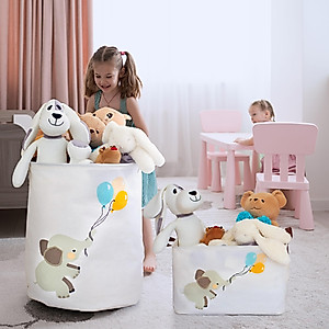 KAZULO 2 Pack Set Pink and Blue, Bunny Easter Baskets For Kids, Egg Hunt Bag For Boys and Girls, Baby laundry Hamper, Kids Easter Basket (Easter Bunny Bundle)