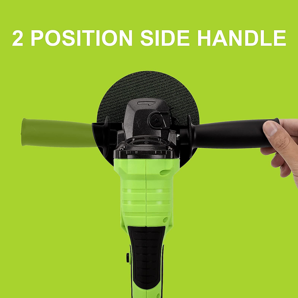 Yougfin Angle Grinder 5 inch, 20V Max Brushless Cordless 7000RPM Grinding Power Tool, 2 Handle Position, Safety Guard, Cutting Wheels, Flap Discs for Metal Cutting & Wood Carving