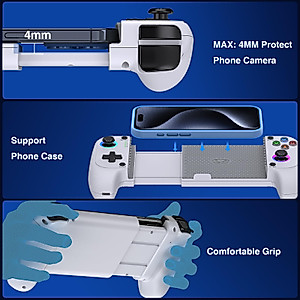 Mobile Game Controler for iPhone/Android, Wireless Phone Controler Support Phone Case, Gaming Controler Suitable for Xbox Game Pass, PlayStation, Steam Link, Roblox, Call of Duty Not for Sony PSP Games