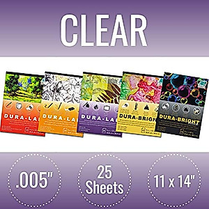 Grafix 11 x 14”, Pad of 25 – Ultra-Clear .005” Film, Acetate Alternative, Glossy Surface for Coverings, Stencils, Color Separation, Window Applications, Transparencies, Count
