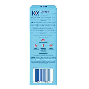 K-Y Ultragel Premium Water-Based Body Friendly Formula 4.5 Fl Oz. Personal Lubricant for Wetter Sex for Men, Women and Couples & Safe to Use with Silicone Toys (4 Pack)