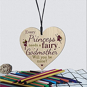 Dadaly Decor Godmother Plaque Will You Be My Godmother Proposal - Best Godmother Gift Wooden 4 x 4 inch (A)