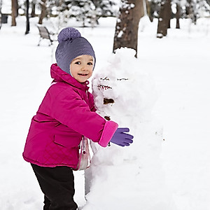 Hicdaw 6PCS Toddler Winter Hats and Baby Mittens Gloves Neck Warmer Set Baby Winter Hat Scarf Gift for Kid Boys Girls(Purple)