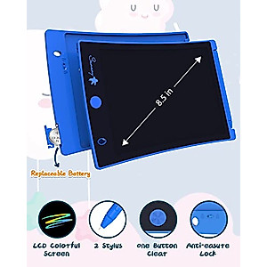 LCD Writing Tablet,Electronic Writing &Drawing Board Doodle Board,Sunany 8.5" Handwriting Paper Drawing Tablet Gift for Kids and Adults at Home,School and Office (Blue)