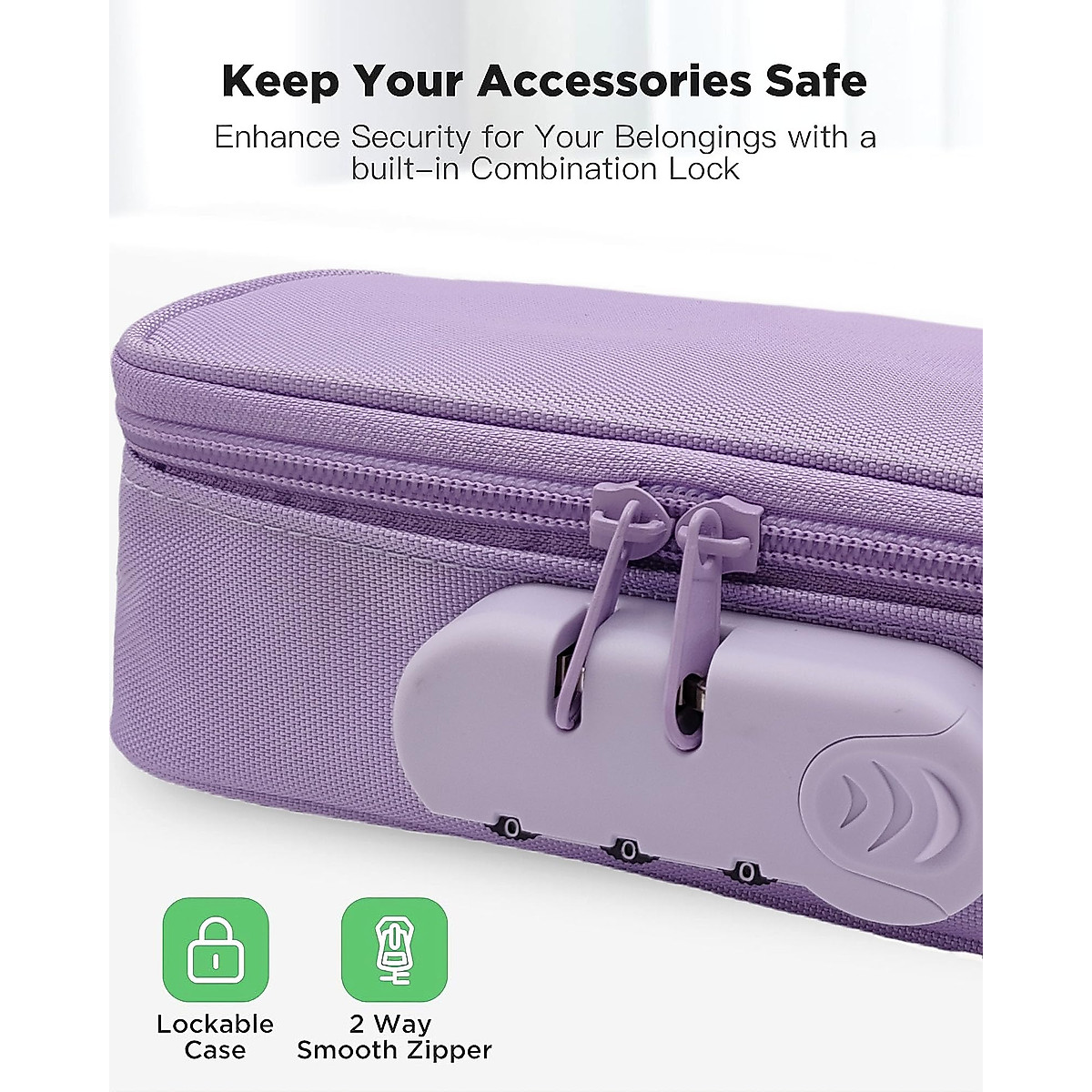 Multi-color Pencil Case with Lock for Boys and Girls, Waterproof Large Capacity Pencil Pouch with Handle, School Supplies Zipper Pencil Bag , Soft Pen Box for Kids Teens Adults Students(Purple)