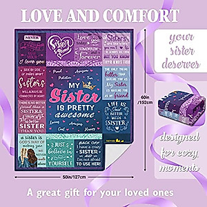 Gevuto Sisters Gifts from Sister Blankets, Graduation Gifts for Sister Throw 50" x 60", Sister Birthday Gifts from Sister, Soul Sister Gifts, Birthday Gifts for Sister, Sister Gifts to My Bestie