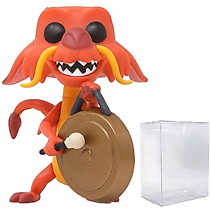 POP Disney: Mulan - Mushu with Gong Funko Pop! Vinyl Figure (Bundled with Compatible Pop Box Protector Case), Multicolored, 3.75 inches