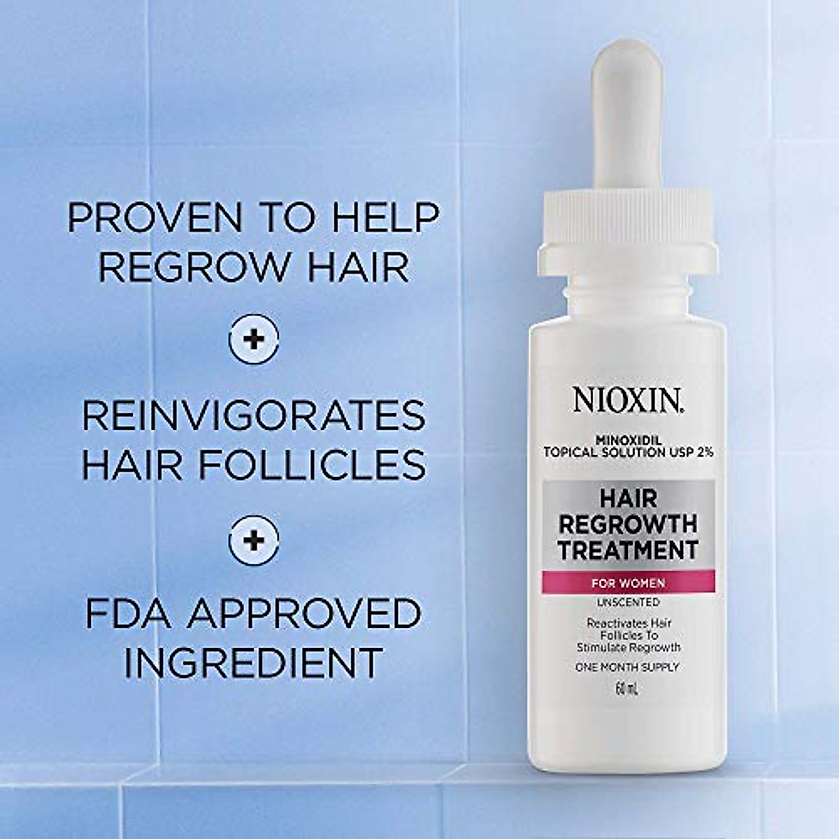 Nioxin Hair Regrowth Treatment for Women with Minoxidil 2%, 3 Month Supply, 6 oz