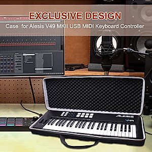 LTGEM Controller Case for Alesis V49 MKII USB MIDI Keyboard Controller, Hard Storage Travel Protective Carrying Bag