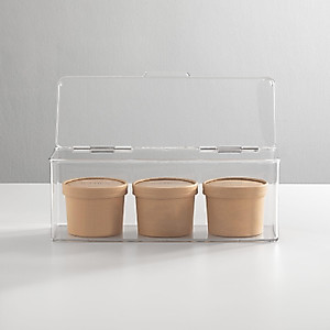 mDesign Plastic Kitchen Pantry and Fridge Storage Organizer Box Containers with Hinged Lid for Shelves or Cabinets, Holds Food, Snacks, Canned Drinks, Seasoning, Condiments, or Utensils, 4 Pack, Clear