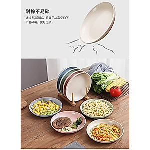 Kota Japan Wheat Straw Fiber Unbreakable Tableware 8.8” Plate for Dinner, Lunch, Breakfast for Pasta, Noodle, Salad, Dessert Dishes - Dishwasher, Microwave, Environment Safe Dinnerware 4 pc Dish Set