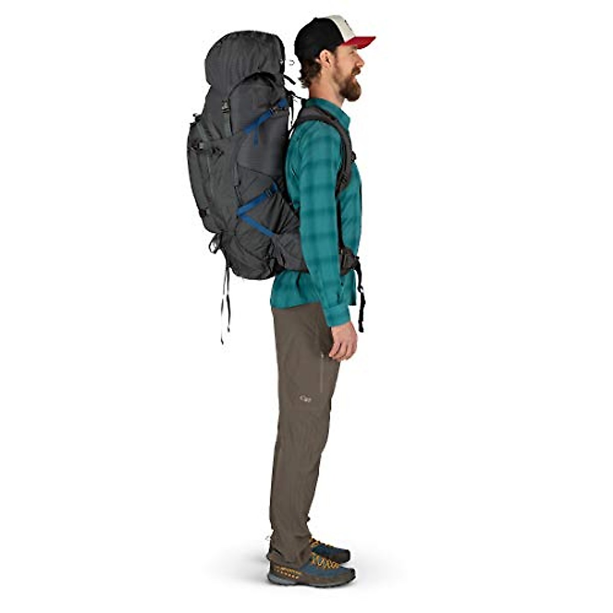 Osprey Aether Plus 70 Men's Backpacking Backpack Eclipse Grey, Large/X-Large