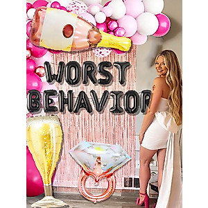 60 PCS Worst Behavior Balloons Boujee Drake Party Banner Bridal Shower Hen Party Engagement Bachelorette Party Supplies Decorations