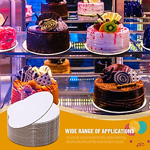 WATHFKCU 50PCS Thicker 10 Inch Cake Boards Round White Circle Cardboard Base Food-Grade Grease Proof Disposable Cardboard Cake Plate