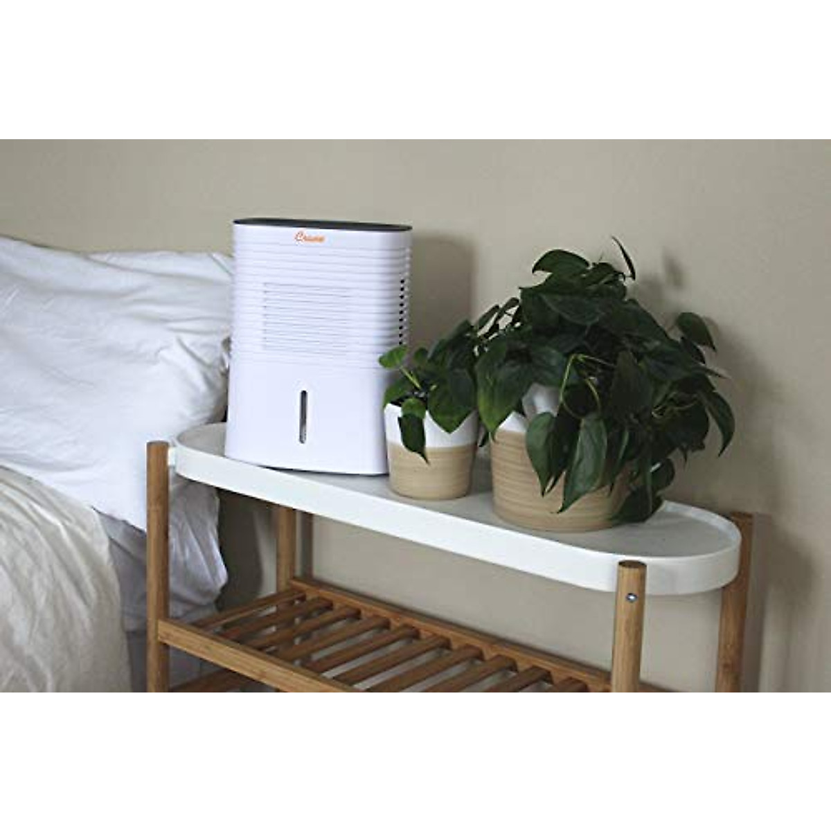 Crane Dehumidifier, Compact Portable Design, Effective Moisture Removal up to 300 Sq. Feet, 0.5 Gallon – 2 Liter Water Tank, White