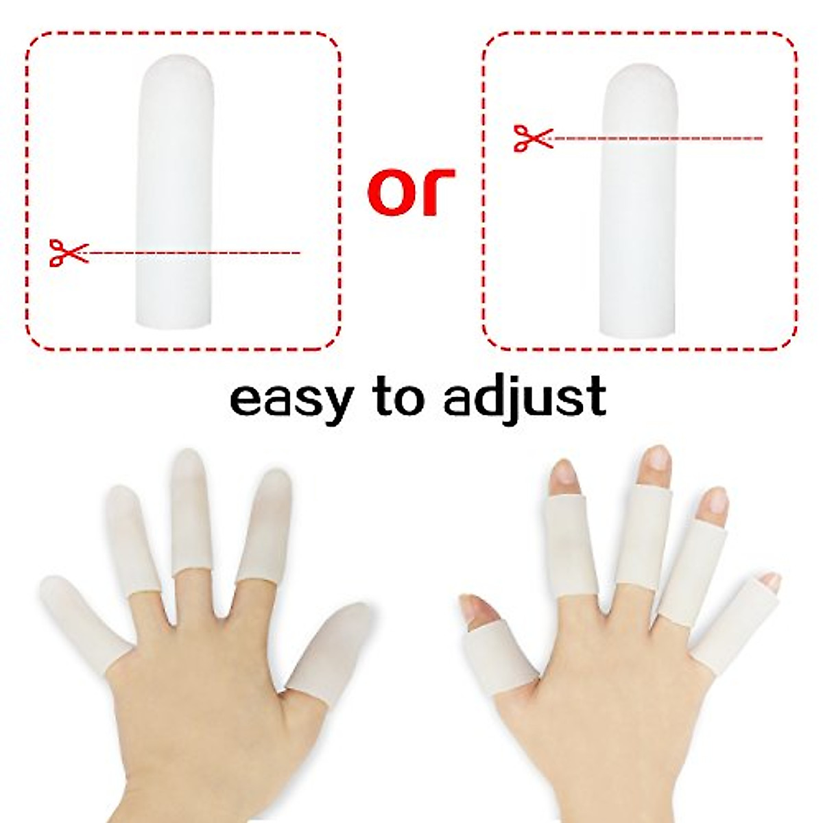 Gel Finger Cots, Finger Protector Support(14 PCS) New Material Finger Sleeves Great for Trigger Finger, Hand Eczema, Finger Cracking, Finger Arthritis and More. (Small Size) (White, Small)