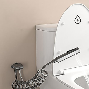 Bidet Sprayer for Toilet, Handheld Sprayer Kit Brass Cloth Diaper Sprayer Set Wall-Mounted Bidet Sprayer High Pressure Handheld Bidet Sprayer for Toilet Double Control Switch (Chrome)