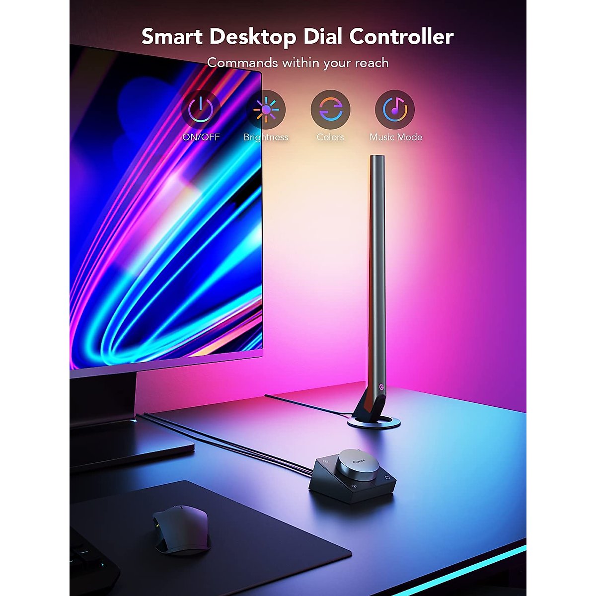 Govee RGBIC Gaming Light Bars H6047 with Smart Controller, Wi-Fi Smart LED Gaming Lights with Music Modes and 60+ Scene Modes Built, Works with Alexa & Google Assistant, Game Room Lights Decor