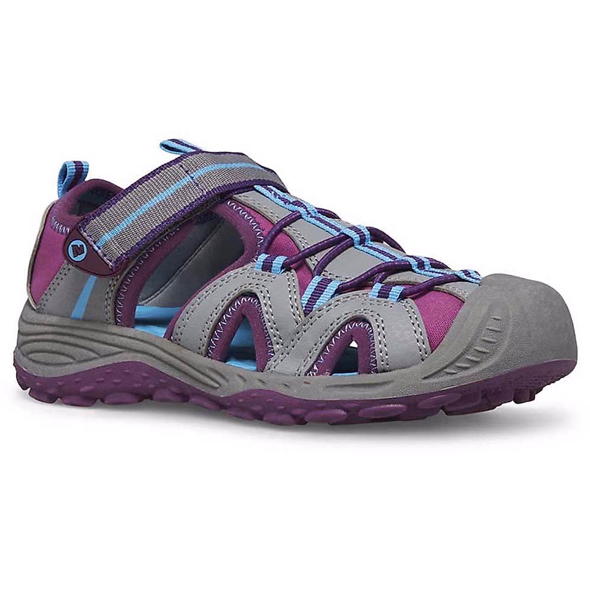 Merrell Hydro 2 Sport Sandal, Grey/Berry, 4 US Unisex Big Kid
