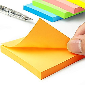 8 Pads Sticky Notes 3x3 Bright Colors Self-Stick Notes Pads Super Adhesive Sticky Notes Great Value Pack
