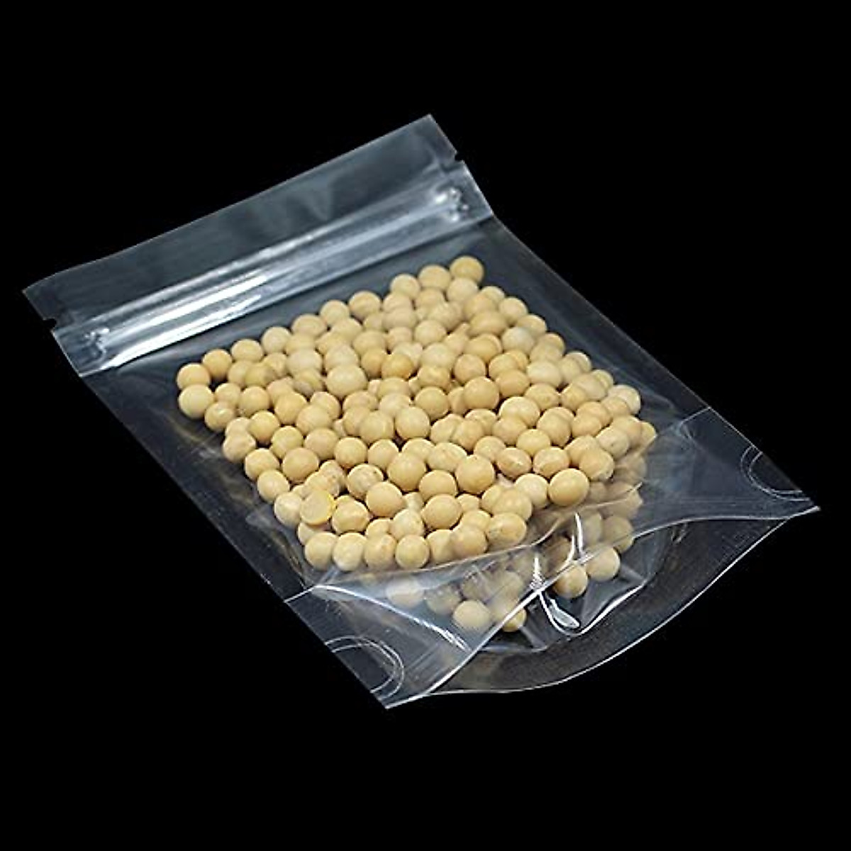 PABCK 100 Pack (Outside Size 3.9x5.9 inch)(Inside Size 3.54x3.66 inch) Clear Resealable Stand Up Bags Heat Seal Zipper Lock Leakproof Storage Pouch for Zip Food Storage Lock Packaging with Tear Notch