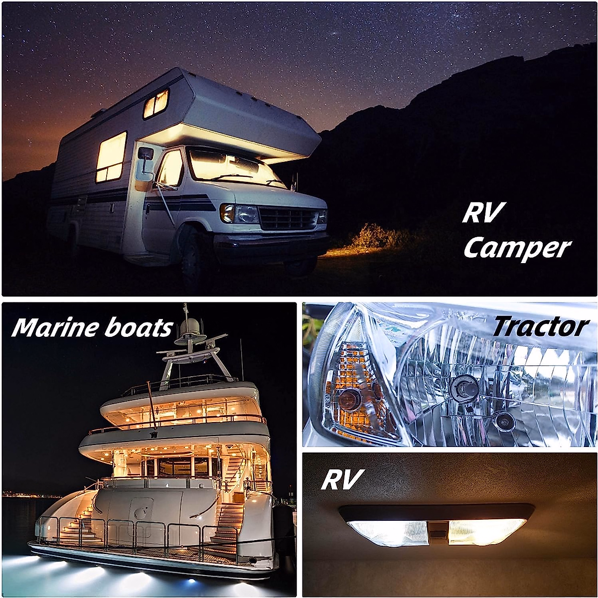 HRYSPN 4PCS BA15S LED bulb p21w 12V 24V, 1141 LED Bulb Bayonet Single Contact Base for RV Camper Trailer Boat Trunk Interior Lights, Warm White 3000K