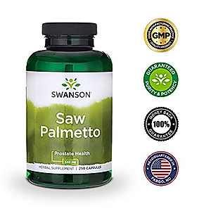 Swanson Saw Palmetto - Herbal Supplement Promoting Male Prostate Health Support - Natural Hair Supplement & Urinary Health Support (540 mg 250 Capsules) 2 Pack
