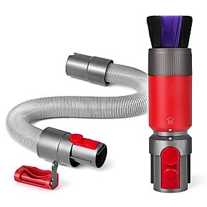Dusting Brush + Flexible Extension Hose Compatible with Dyson Outsize V7 V8 V10 V11 V15 Vacuum Cleaner, Scratch-free Dusting Brush Bristle Dust Removal Brush, Cordless Vacuum Replacement Parts