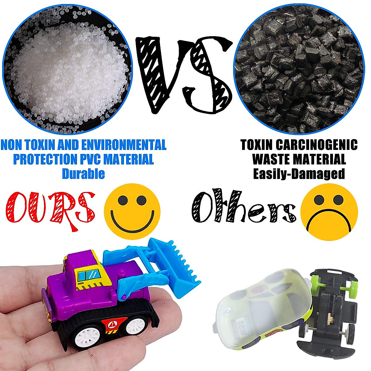 Tonmp Pull Back Vehicle Car, 12 Pack Assorted Mini Construction Plastic Vehicle Set, Pull Back Truck and Car Toys for Boys Kids Child Party Favors,Pull Back and Go Car Toy Play Set