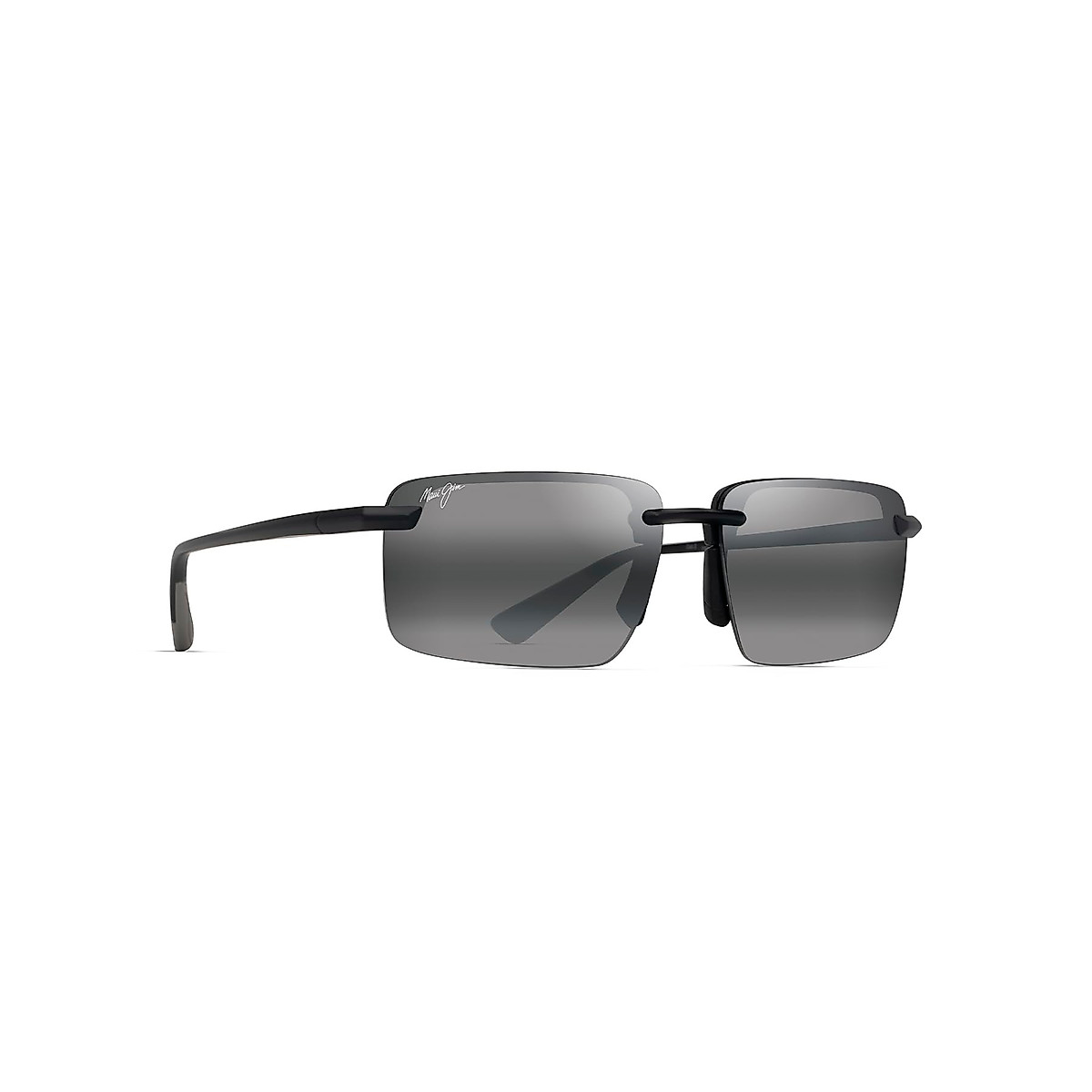Maui Jim Laulima Rectangle Sunglasses, Matte Black/Neutral Grey Polarized, Extra Large