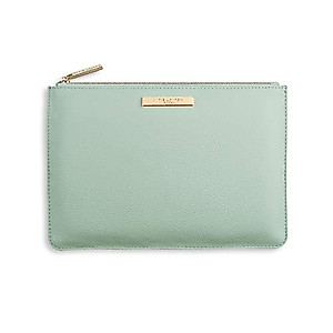 KATIE LOXTON Women's Medium Soft Pebble Vegan Leather Clutch Perfect Pouch Seafoam Green