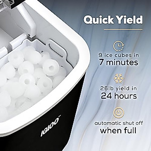 Igloo Premium Self-Cleaning Countertop Ice Maker Machine, Handled Portable Ice Maker, Produces 26 lbs. in 24 hrs. with Ice Cubes Ready in 6-8 minutes, Comes with Ice Scoop and Basket