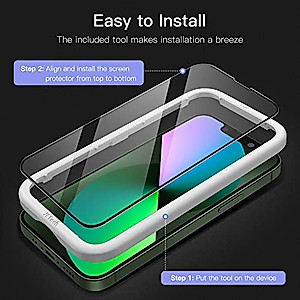 JETech Full Coverage Screen Protector for iPhone 13 mini 5.4-Inch, Black Edge Tempered Glass Film with Easy Installation Tool, Case-Friendly, HD Clear, 3-Pack