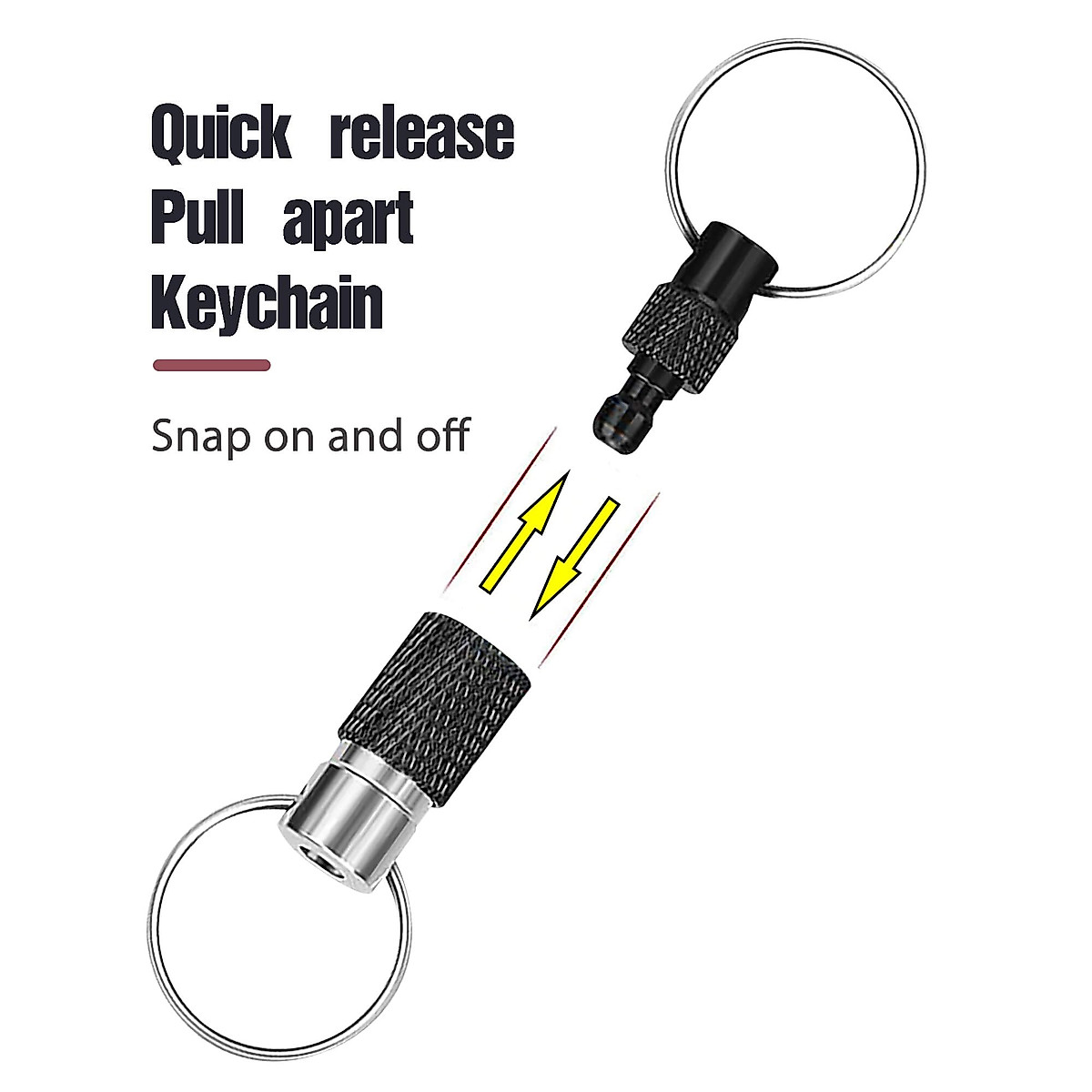 Oythiem Quick Release Keychain Keyring for Men, Women - Detachable Keychain Key Ring Quick Release for Easy Access to Your Keys, Pull Apart Key Chain Double Key Ring for Bag, Belt (2 Packs)