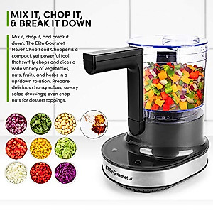 Elite Gourmet EMC4423 Maxi-Matic Patented Electric HoverChop Vegetable Food Prep Processor Chopper, Up/Down Chopping Motion, Chop, Grind, Emulsify, Puree, Mince, Touch Screen Keypad