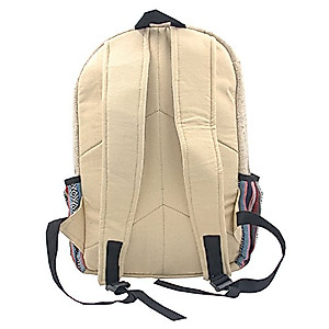 KayJayStyles Natural Handmade Large Multi Pocket Hemp Nepal Backpack (Owl)