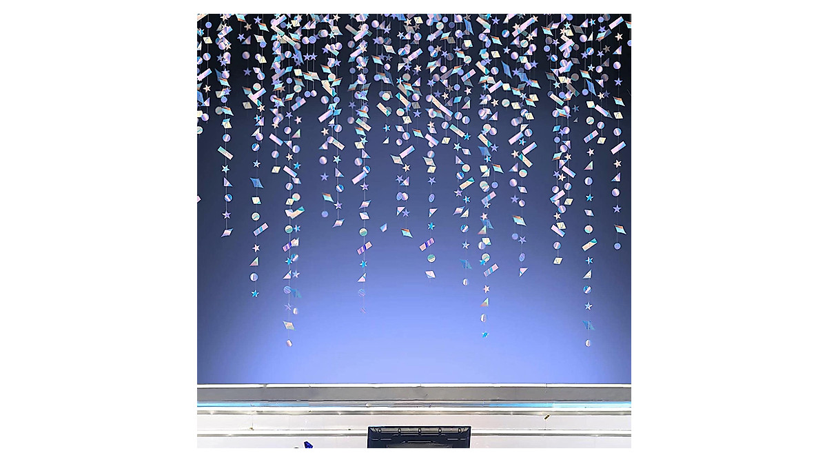 Cheerland Iridescent Confetti Garland for Party Decor | 100 ft