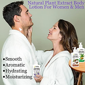 3 Pack Body Lotion for Women Dry Skin,Bulk Lotion for Men Scented Natural Body Moisturizer Aloe,Coconut,Lavender with Vitamin E, Moisturizing Body Cream With Shea Butter, Skin Lotion Body Skin Care Products Mother Day Father Day Valentine's Day Gifts for